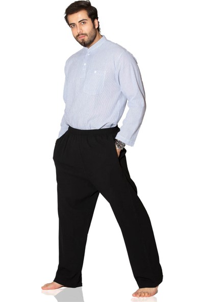 Eliş Şile Bezi Şile Bezi Erkek Şalvar Pantolon Siyah