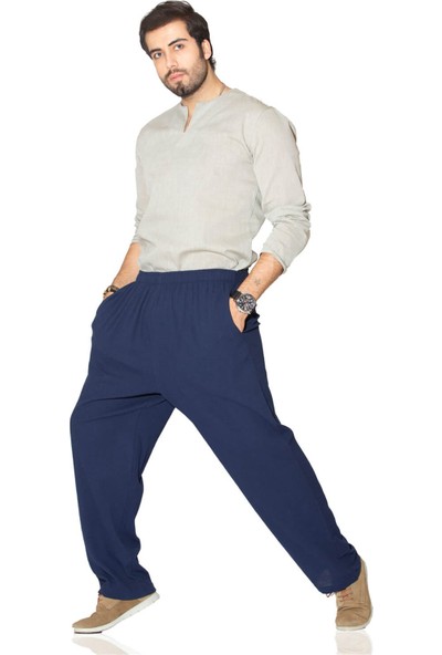 Eliş Şile Bezi Şile Bezi Erkek Şalvar Pantolon Lacivert