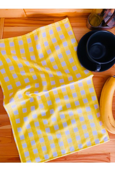 Betgohome Mutfak El Havlusu Sarı Pötikareli Baskılı 40 x 60 cm