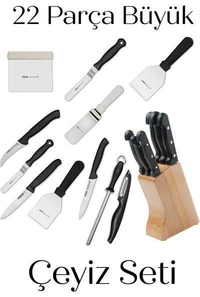Pirge Çeyizlik Bıçak Seti Büyük – 22 Parça