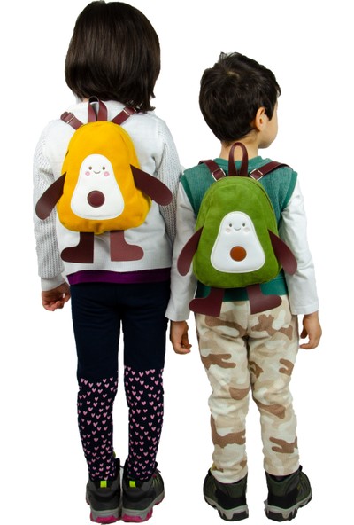 Frm Sevimli Avakado Peluş Mini Çocuk Sırt Çantası Sarı