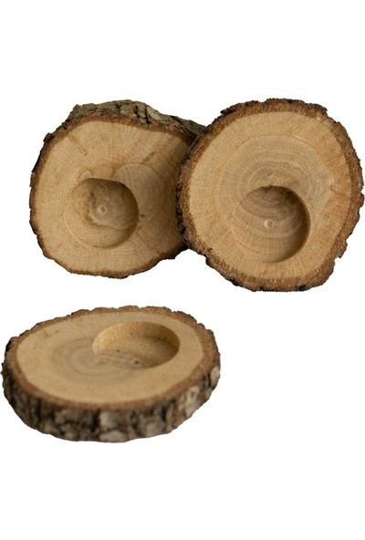 Ak Ahşap Ağaç Kütük Tealight Mumluk Oval Yandan Delikli 50 Adet Ak Ahşap Ağaç Kütük Tealight Mumluk Oval Yandan Delikli 50 Adet