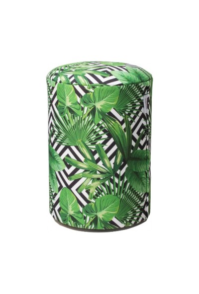 Baltacı Mobilya Palmiye Desenli Yeşil Yapraklı Yuvarlak Puf Tabure Baltacı Mobilya Palmiye Desenli Yeşil Yapraklı Yuvarlak Puf Tabure