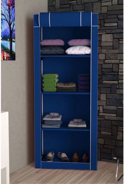 Berrado Plastik Borulu Çok Amaçlı 4 Raflı Bez Gardırop