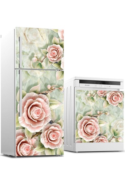 Jasmin2020 Buzdolabı ve Bulaşık Makinası Sticker Kaplama Etiketi 3D Gül Jasmin2020 Buzdolabı ve Bulaşık Makinası Sticker Kaplama Etiketi 3D Gül