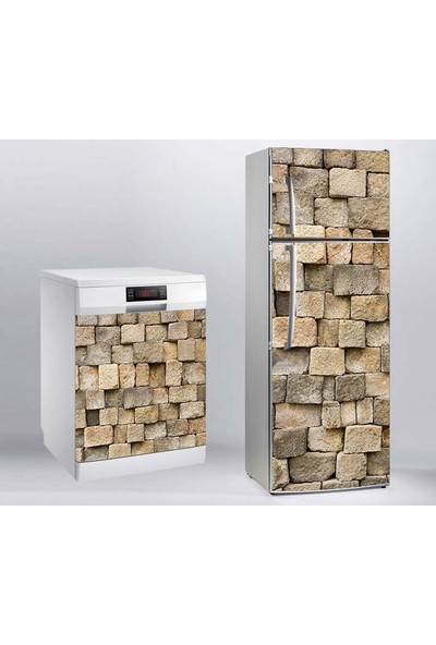 Jasmin2020 Buzdolabı ve Bulaşık Makinası Sticker Kaplama Etiketi Taş Desen