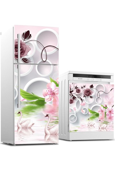 Jasmin2020 Buzdolabı ve Bulaşık Makinası Sticker Kaplama Etiketi Kuğular Jasmin2020 Buzdolabı ve Bulaşık Makinası Sticker Kaplama Etiketi Kuğular