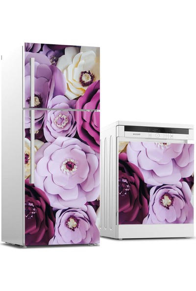 Jasmin2020 Buzdolabı ve Bulaşık Makinası Sticker Kaplama Etiketi Mor Güller Jasmin2020 Buzdolabı ve Bulaşık Makinası Sticker Kaplama Etiketi Mor Güller