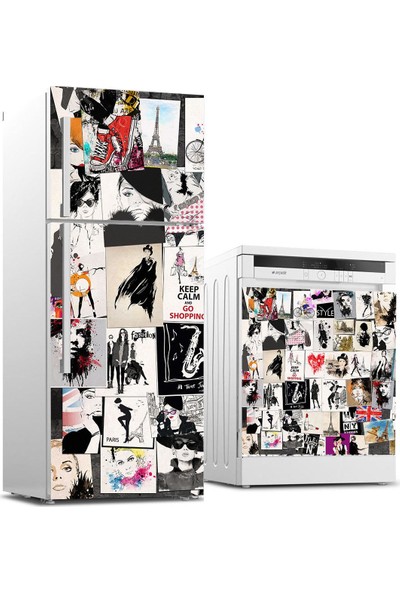 Jasmin2020 Buzdolabı ve Bulaşık Makinası Sticker Kaplama Etiketi Popart Jasmin2020 Buzdolabı ve Bulaşık Makinası Sticker Kaplama Etiketi Popart
