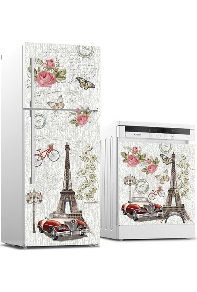 Jasmin2020 Buzdolabı ve Bulaşık Makinası Sticker Kaplama Etiketi Vintage Paris Jasmin2020 Buzdolabı ve Bulaşık Makinası Sticker Kaplama Etiketi Vintage Paris