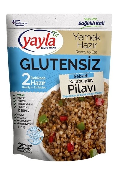 Yayla Glutensiz Sebzeli Kara Buğday Pilavı 250 gr Yayla Glutensiz Sebzeli Kara Buğday Pilavı 250 gr