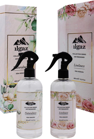 Ilgaz Collection Kalıcı Bahar Kokuları 2 Adet Oda Sprey Air Freshener Liveliness + Naturalness 400 ml Oda Parfümü