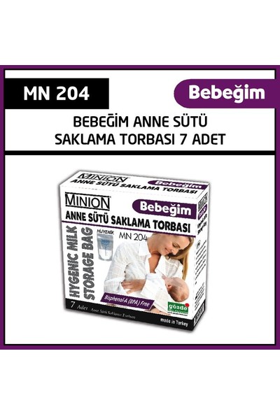 Minion Bebeğim Anne Sütü Saklama Torbası 7 Adet Minion Bebeğim Anne Sütü Saklama Torbası 7 Adet