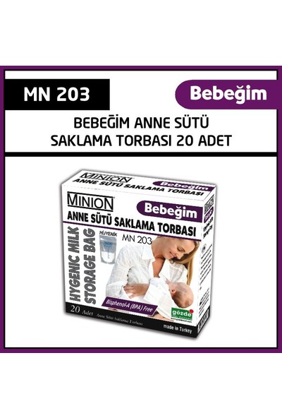 Minion Bebeğim Anne Sütü Saklama Torbası 20 Adet Minion Bebeğim Anne Sütü Saklama Torbası 20 Adet
