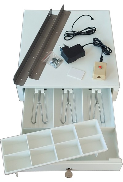 Saypos Metal Mandallı 11 Gözlü Yazar Kasa Para Çekmecesi (Buton ve Askı Aparatları Hediye) 33 x 36 x 9.5 cm