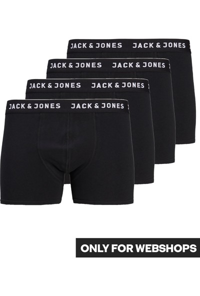 Jack & Jones Jack Jones Black 4 Lü Paket Erkek Boxer Jack & Jones Jack Jones Black 4 Lü Paket Erkek Boxer