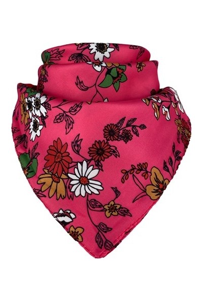 E-Taktik Çiçek Desenli Pembe Tivil Fular Maske