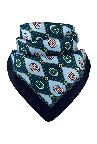 E-Taktik Mavi Baklava Desenli Tivil Fular Maske