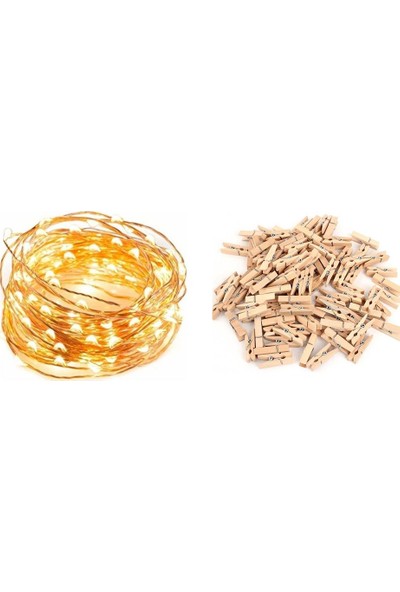 Turkish A2Z 5 M Peri LED Aydınlatıcı ve 50'li Ahşap Mini Mandal Turkish A2Z 5 M Peri LED Aydınlatıcı ve 50'li Ahşap Mini Mandal
