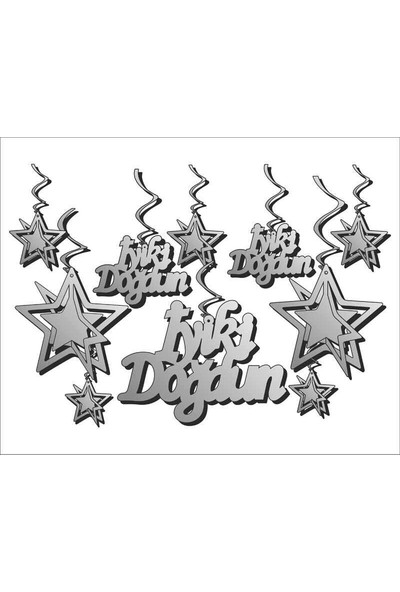 Parti Dünyası Iyi Ki Doğdun Gümüş 10 Lu Tavan Süsü
