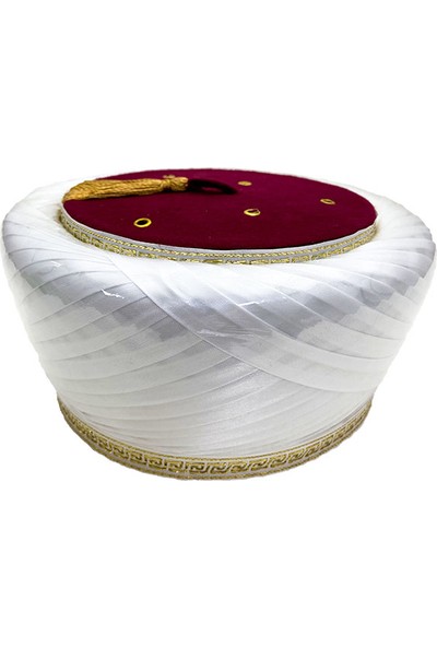 Zemzem Hac Konya Imam Sarık Sultan Sarım Çapraz Sarık Saten Lüks Model - 56