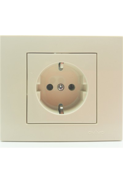 Ovivo Grano Krem Topraklı Priz Çerçeveli Ovivo Grano Krem Topraklı Priz Çerçeveli