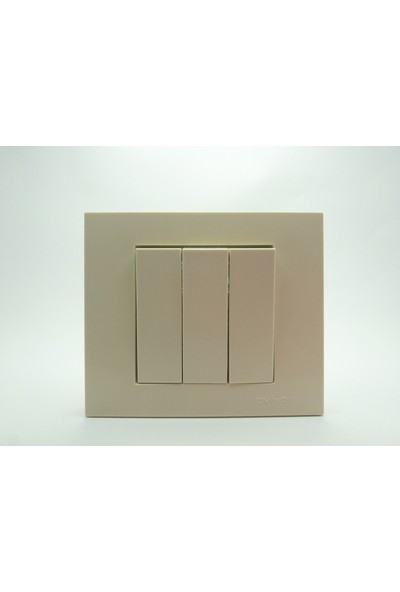 Ovivo Grano Krem Üçlü Anahtar Çerçeveli