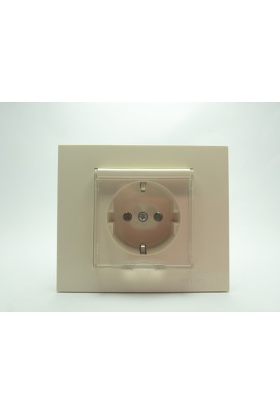 Ovivo Grano Krem Kapaklı Topraklı Priz Çerçeveli Ovivo Grano Krem Kapaklı Topraklı Priz Çerçeveli