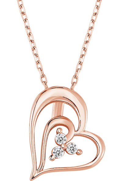 Altınsepeti Rose Gümüş Üç Taş Anne Kalbi Kolye G903KLR3 Altınsepeti Rose Gümüş Üç Taş Anne Kalbi Kolye G903KLR3