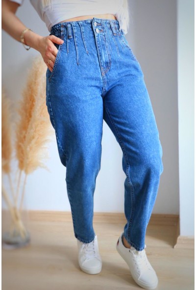 Cream&Rouge Kadın Üç Pensli Kot Pantolon - Buz Mavisi - 36