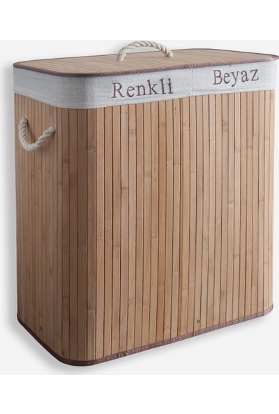 Kcr Bambu Katlanır Çift Hazneli Kirli Çamaşır Sepeti Kcr Bambu Katlanır Çift Hazneli Kirli Çamaşır Sepeti