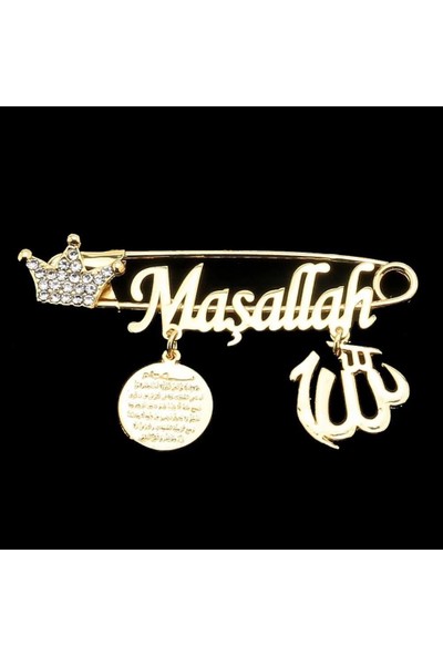 Sahi Aksesuar Maşallah Yazılı Bebek Yaka Iğnesi 22 Sahi Aksesuar Maşallah Yazılı Bebek Yaka Iğnesi 22