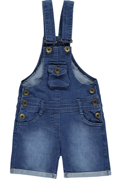 Civil Girls Kız Çocuk Kot Salopet 2-5 Yaş Mavi