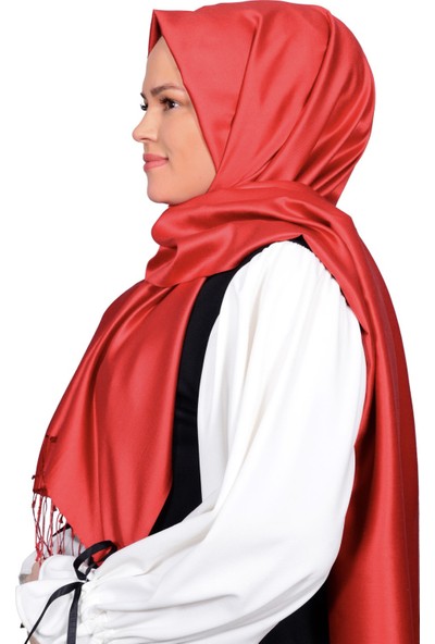hintbazar Kırmızı Çift Taraflı Ipek Şal