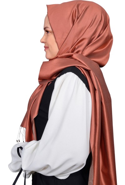 hintbazar Kızıl Bakır Çift Taraflı Ipek Şal