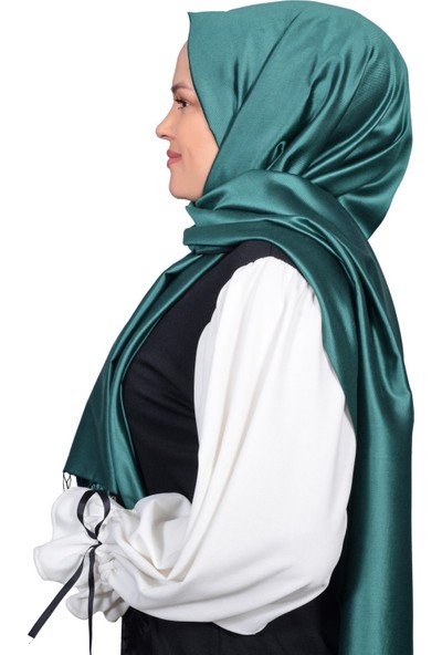 hintbazar Petrol Yeşili Çift Taraflı Ipek Şal