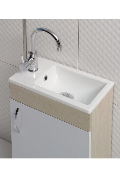 Turkuaz Mini Lavabo 24*42 cm ve Banyo Dolabı Turkuaz Mini Lavabo 24*42 cm ve Banyo Dolabı