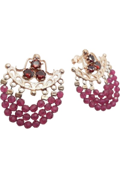 Candie Silver Pembe ve Kırmızı Taşlı Otantik 925 Ayar Gümüş Kadın Küpe Candie Silver Pembe ve Kırmızı Taşlı Otantik 925 Ayar Gümüş Kadın Küpe