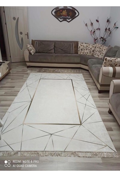 STY Home Platin Kare Kaymaztabanlı Yıkanabilir Halı Kilim Yolluk Dijital Baskı Beyaz Kahve STY Home Platin Kare Kaymaztabanlı Yıkanabilir Halı Kilim Yolluk Dijital Baskı Beyaz Kahve