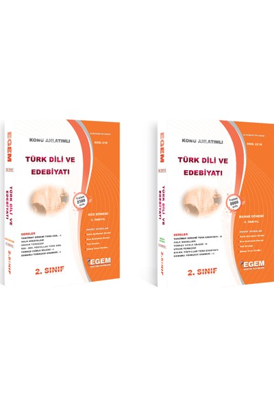 Egem Yayınları 2. Sınıf Türk Dili ve Edebiyatı Set (Güz-Bahar Dönemi) (Iki Dönem Birden) Egem Yayınları 2. Sınıf Türk Dili ve Edebiyatı Set (Güz-Bahar Dönemi) (Iki Dönem Birden)