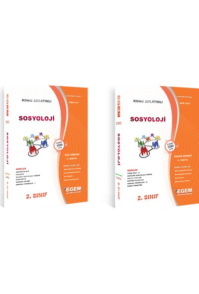 Egem Yayınları 2. Sınıf Sosyoloji Set (Güz-Bahar Dönemi) (Iki Dönem Birden) Egem Yayınları 2. Sınıf Sosyoloji Set (Güz-Bahar Dönemi) (Iki Dönem Birden)