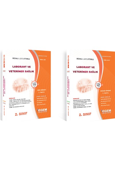 Egem Yayınları 2. Sınıf Laborant Set (Güz-Bahar Dönemi) (Iki Dönem Birden) Egem Yayınları 2. Sınıf Laborant Set (Güz-Bahar Dönemi) (Iki Dönem Birden)