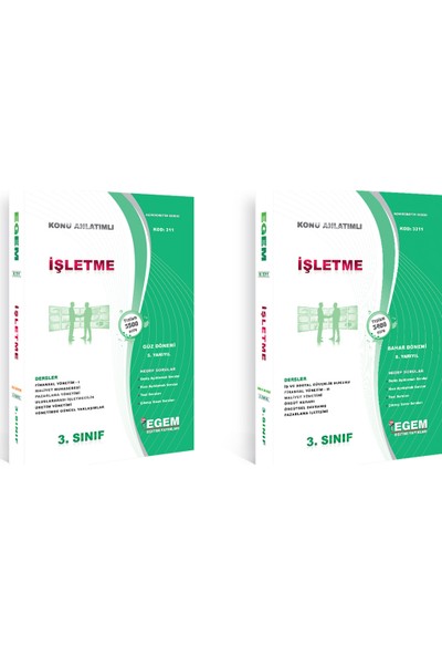 Egem Yayınları 3. Sınıf Işletme Set(Güz- Bahar Dönem) (Iki Dönem Birden) Egem Yayınları 3. Sınıf Işletme Set(Güz- Bahar Dönem) (Iki Dönem Birden)
