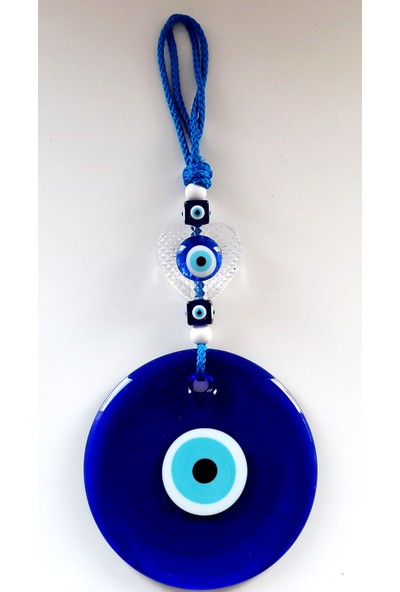 Mixperi Kristal Taşlı El Yapımı Mavi Cam Nazar Boncuğu Duvar Dekoru