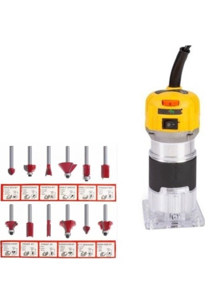 Morponi Formika Traşlama Freze Makinası 6 mm 12 Parça Uç Takımı + Ahşap Oyma Ağaç Delme Çantalı Set Morponi Formika Traşlama Freze Makinası 6 mm 12 Parça Uç Takımı + Ahşap Oyma Ağaç Delme Çantalı Set