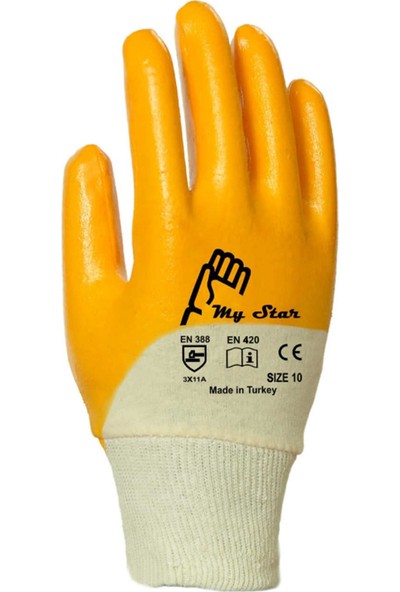 Mystar My Star Sarı Nitril Kaplı Pamuklu Işçi Iş Eldiveni Xl/10 Mystar My Star Sarı Nitril Kaplı Pamuklu Işçi Iş Eldiveni Xl/10