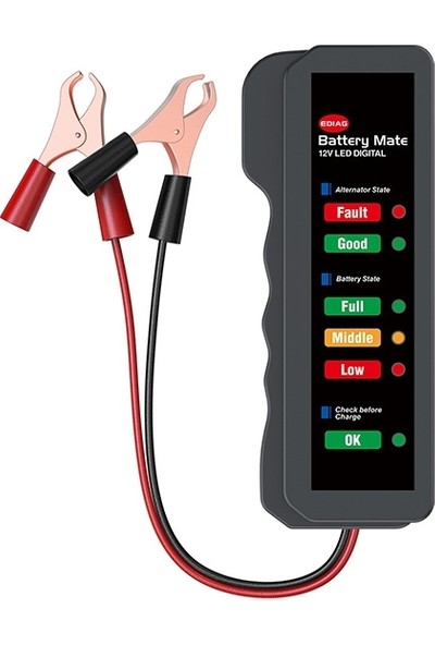 Ally Akü ve Alternatör Kontrol Test Cihazı 12V LED Göstergeli AL-33719