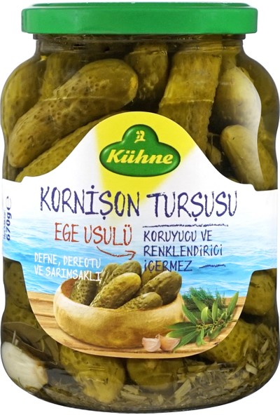 Kühne Ege Usulü Kornişon Turşu 720 ml Kühne Ege Usulü Kornişon Turşu 720 ml