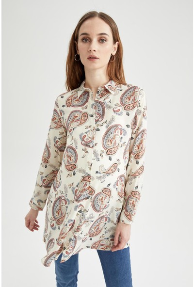 Defacto Hamile Uzun Kollu Etnik Desenli Gömlek T9819AZ21SP