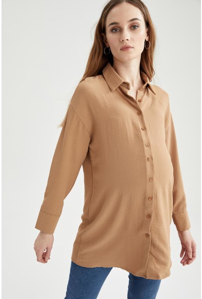 Defacto Hamile Basic Uzun Kollu Gömlek U5078AZ21SP